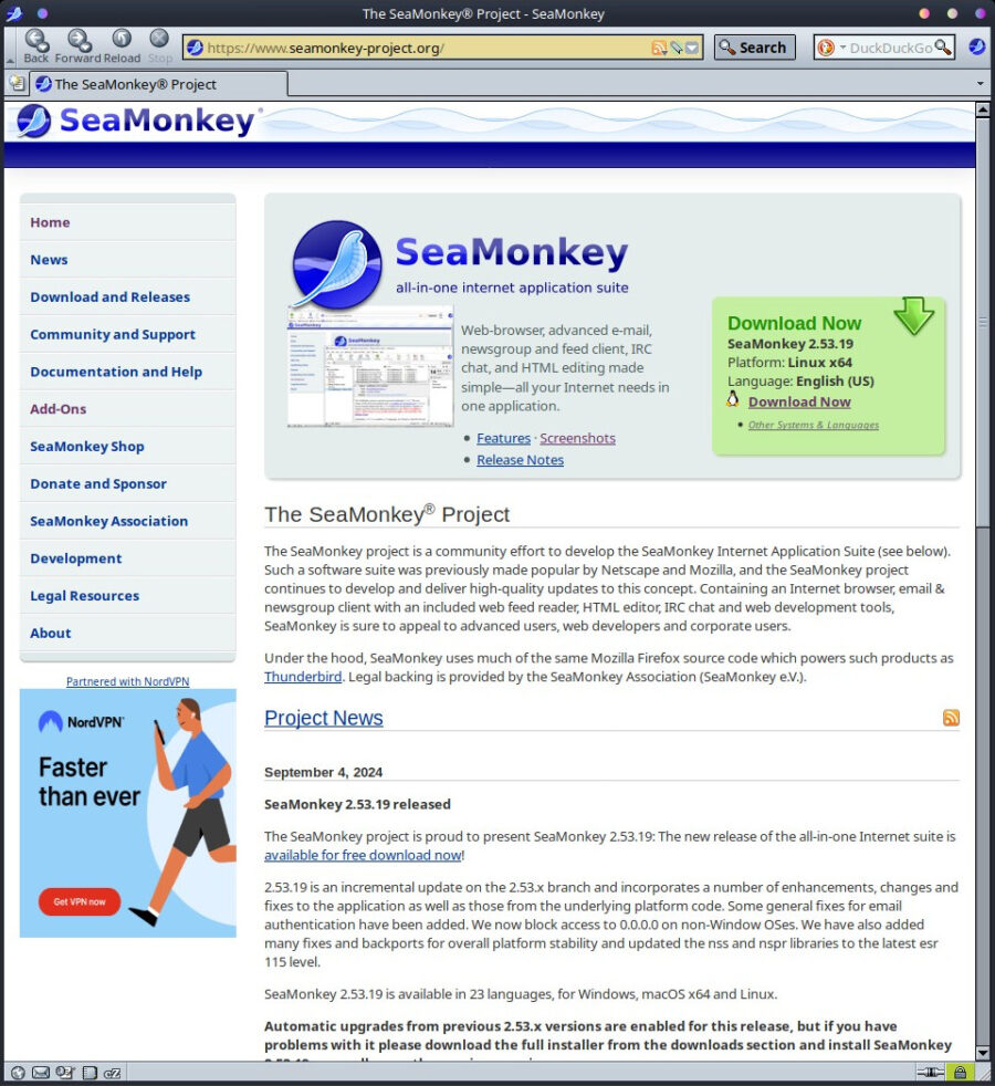 SeaMonkey como alternativa a Chromium | Picando Código